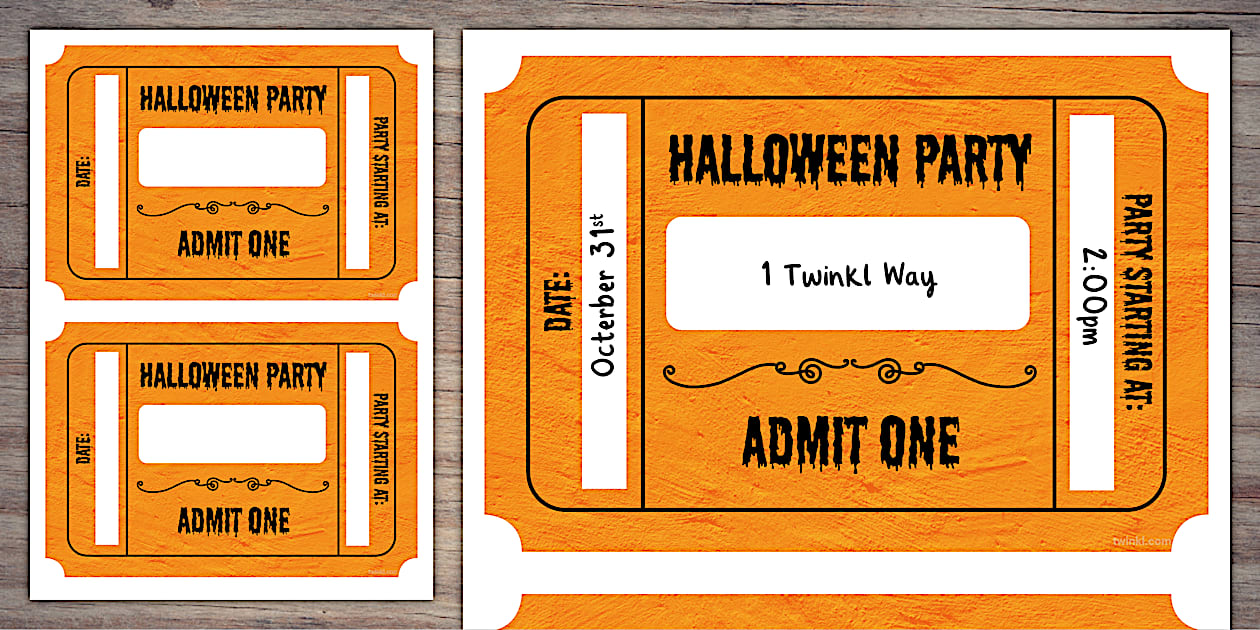 Printable Halloween Tickets | Twinkl Party