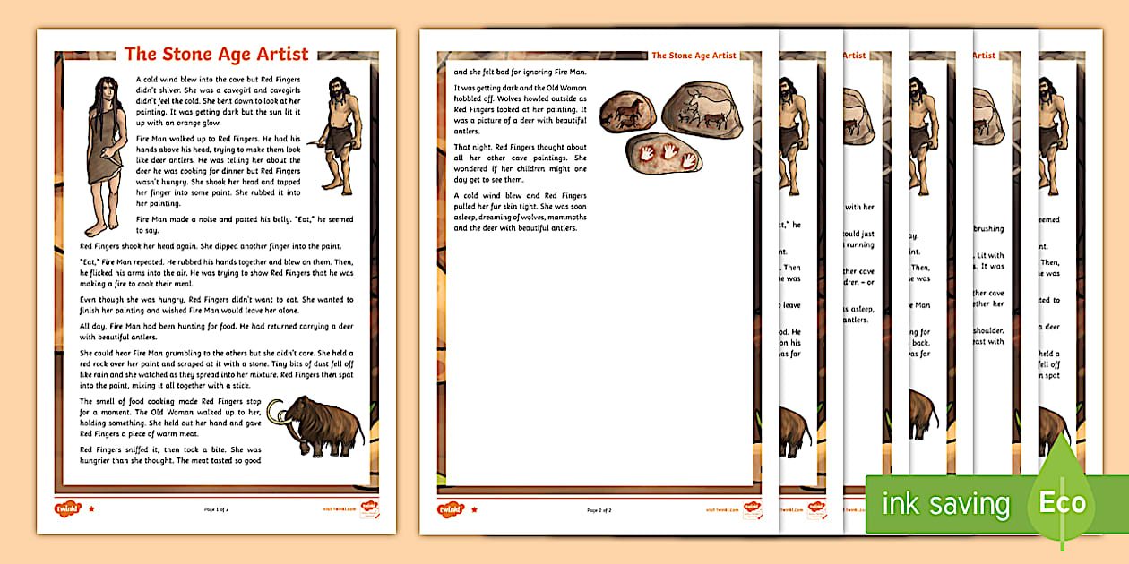 Editable Stone Age Reading Comprehension PDF (teacher made)