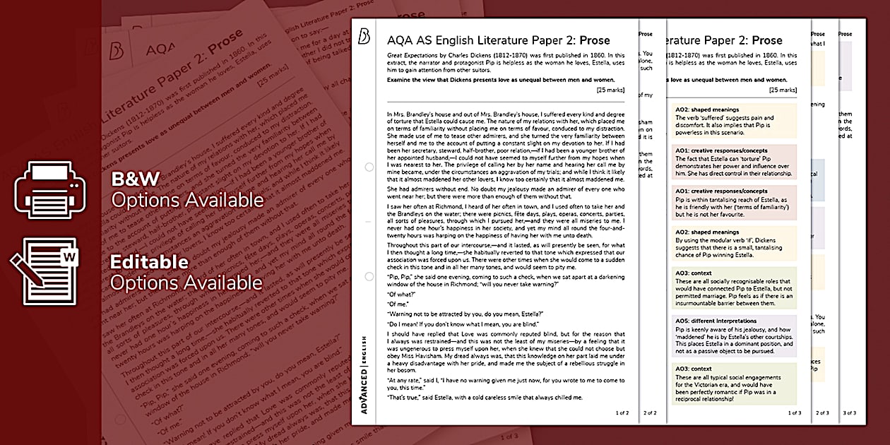AQA Unseen Prose Micro Paper: Great Expectations | Beyond