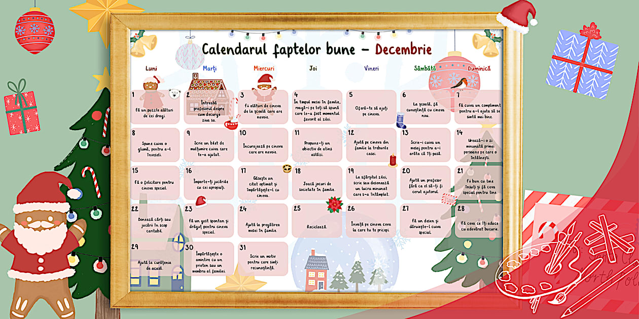 Câte zile mai sunt până la Crăciun? Calendar de fapte bune