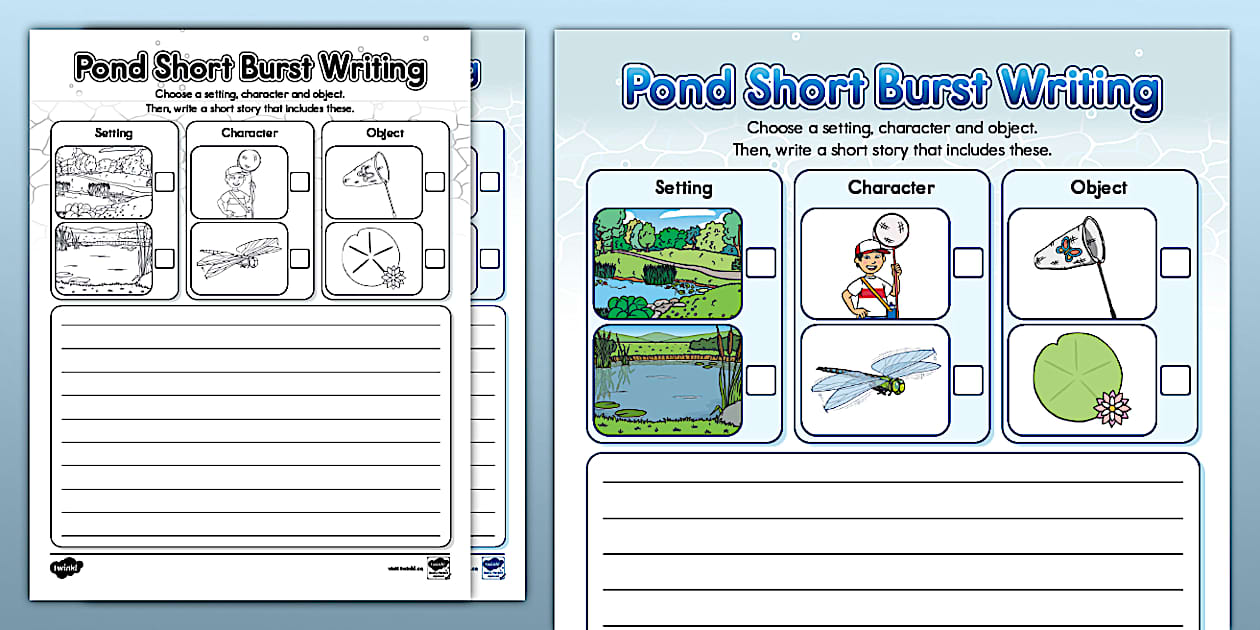 Pond Short Burst Writing Template (teacher made) - Twinkl