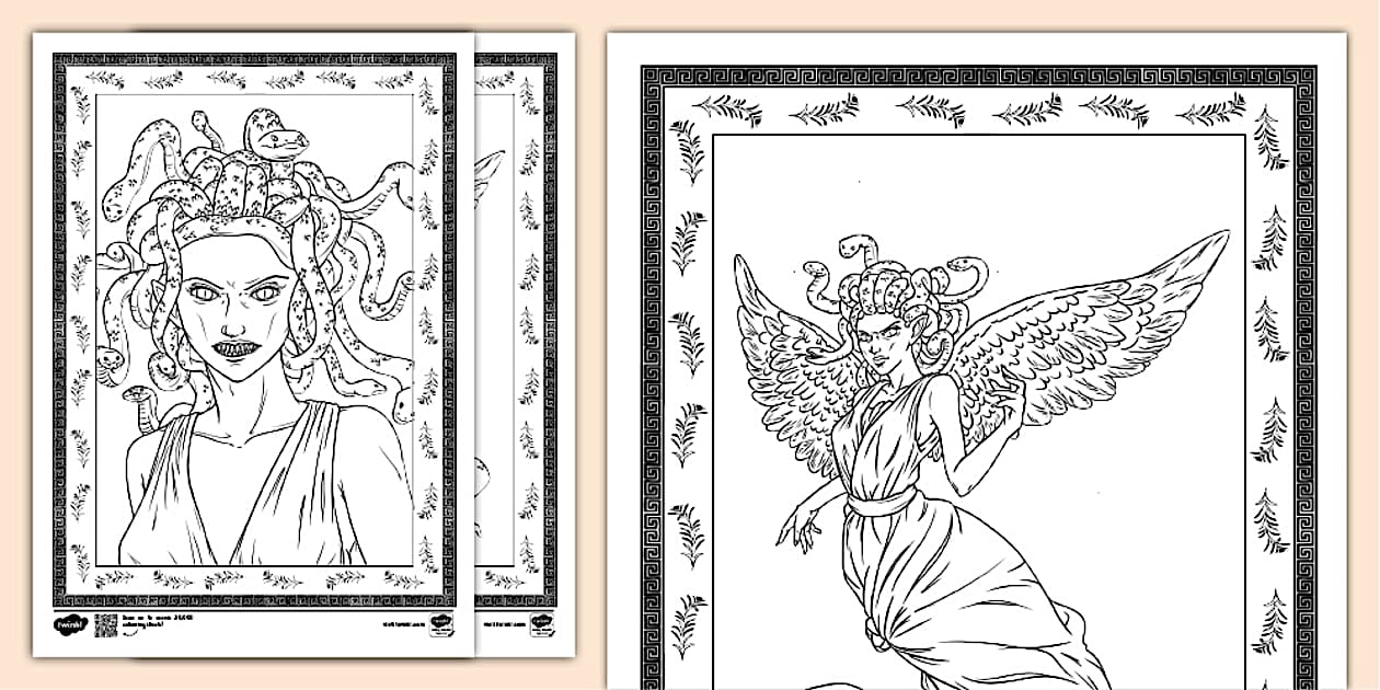 Medusa Colouring (teacher made) - Twinkl