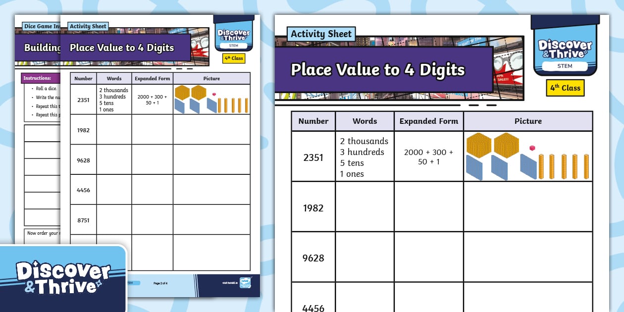 City Buildings with Place Value (Number) Activity Sheet