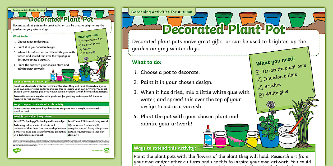 Decorated Plant Pot Craft Instructions (teacher made)