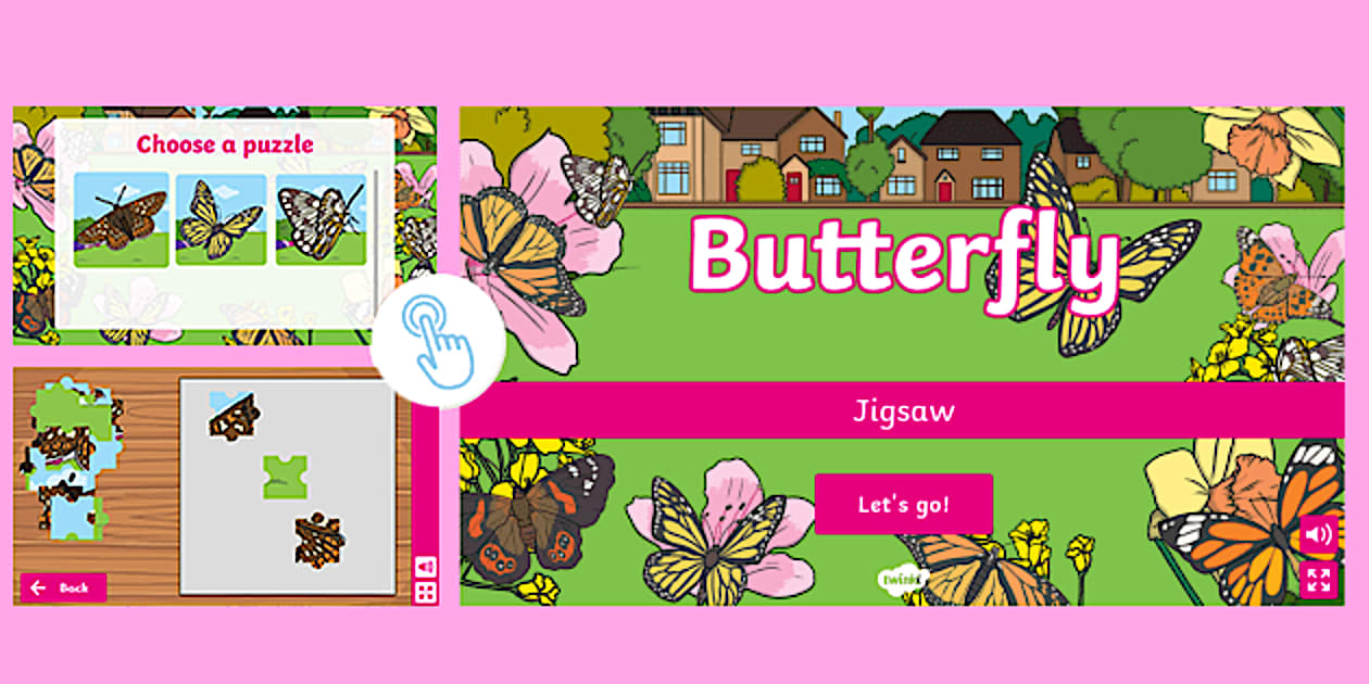 Butterfly Interactive Jigsaw (teacher made) - Twinkl