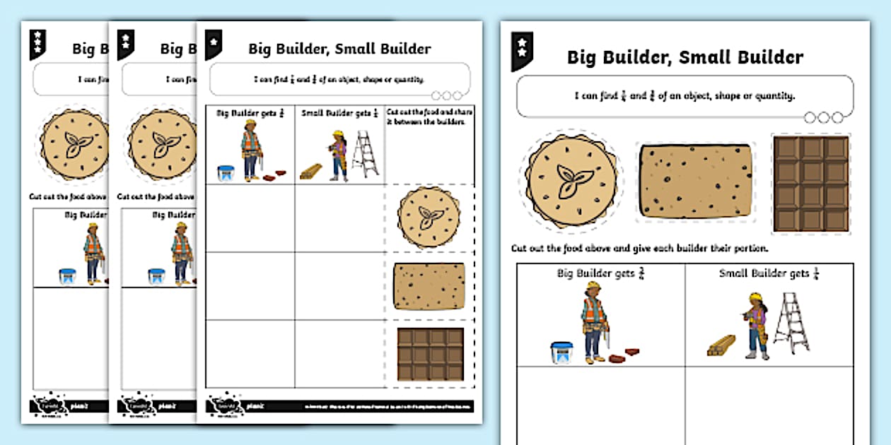 Higher Ability Finding 1/4 and 3/4 Differentiated Worksheets