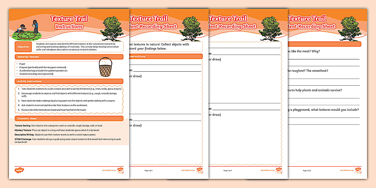 STEM Outdoors: Texture Trail (teacher made) - Twinkl