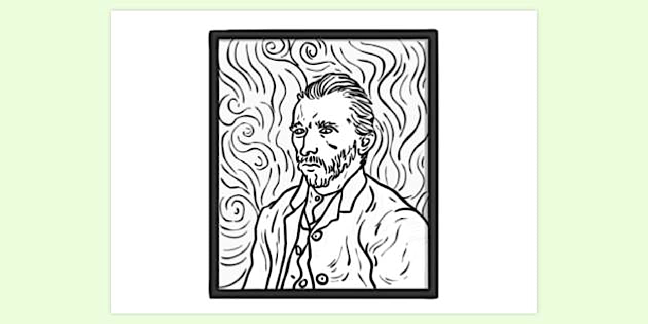 Van Gogh colouring pages resource- easy to download & print.