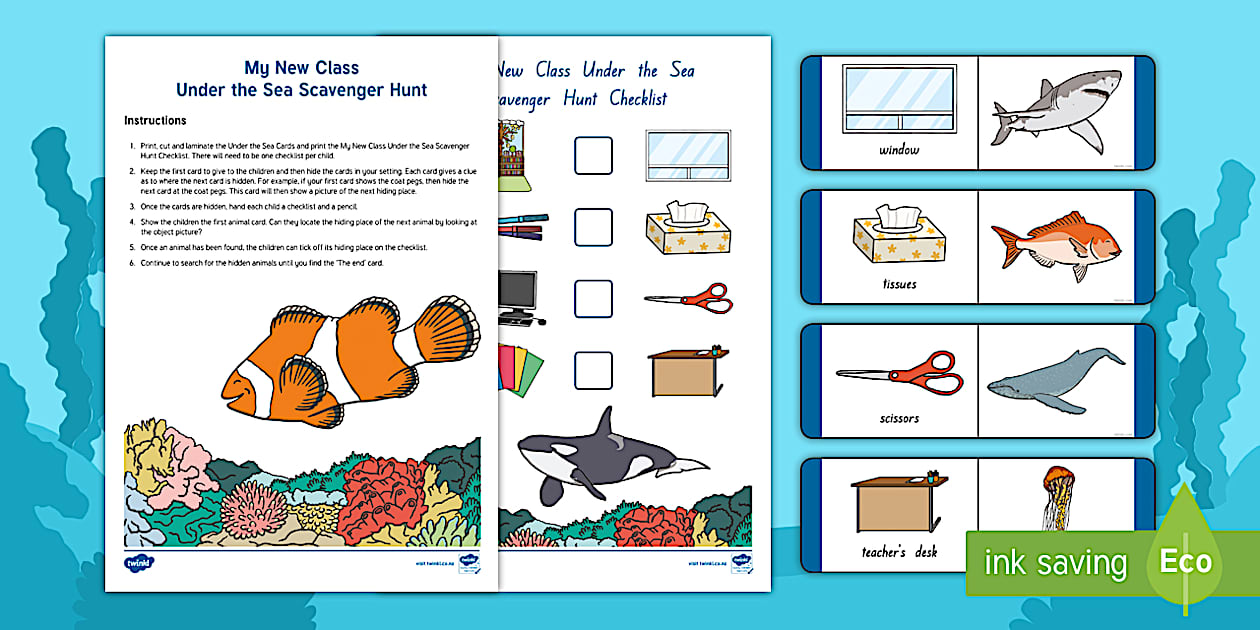 Under the Sea Classroom Scavenger Hunt (teacher made)