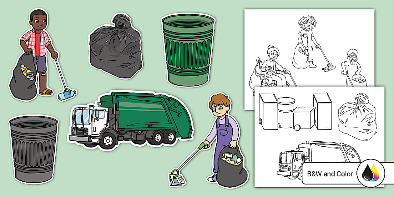 Garbage Collector Cutouts (teacher made) - Twinkl