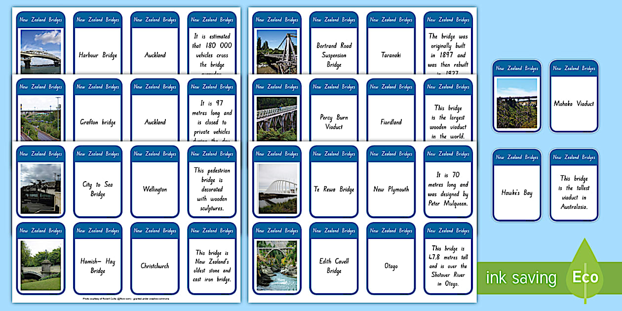 New Zealand Bridges Fact Cards (teacher made) - Twinkl