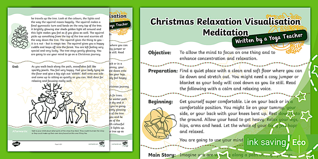 Christmas Relaxation Visualisation Meditation - Twinkl