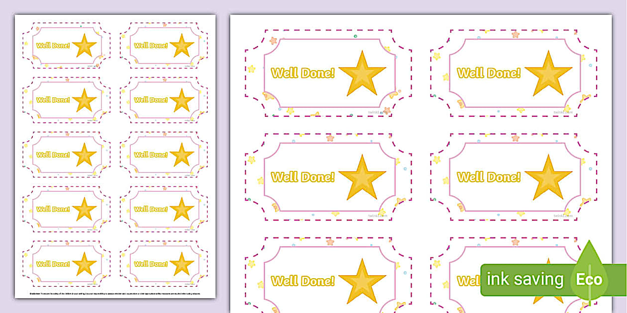 Star in the Jar Award Ticket - Twinkl - KS1 (teacher made)