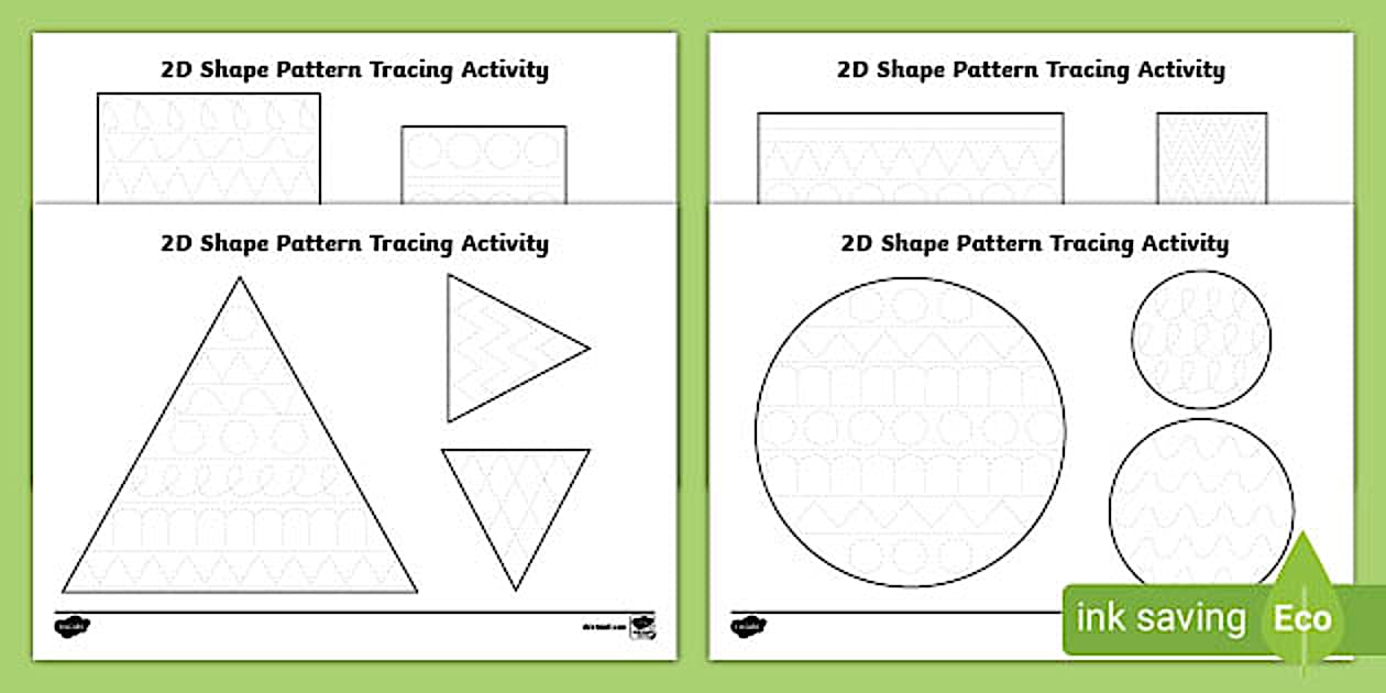 👉 2D Shape Pattern Tracing Activity (teacher made)