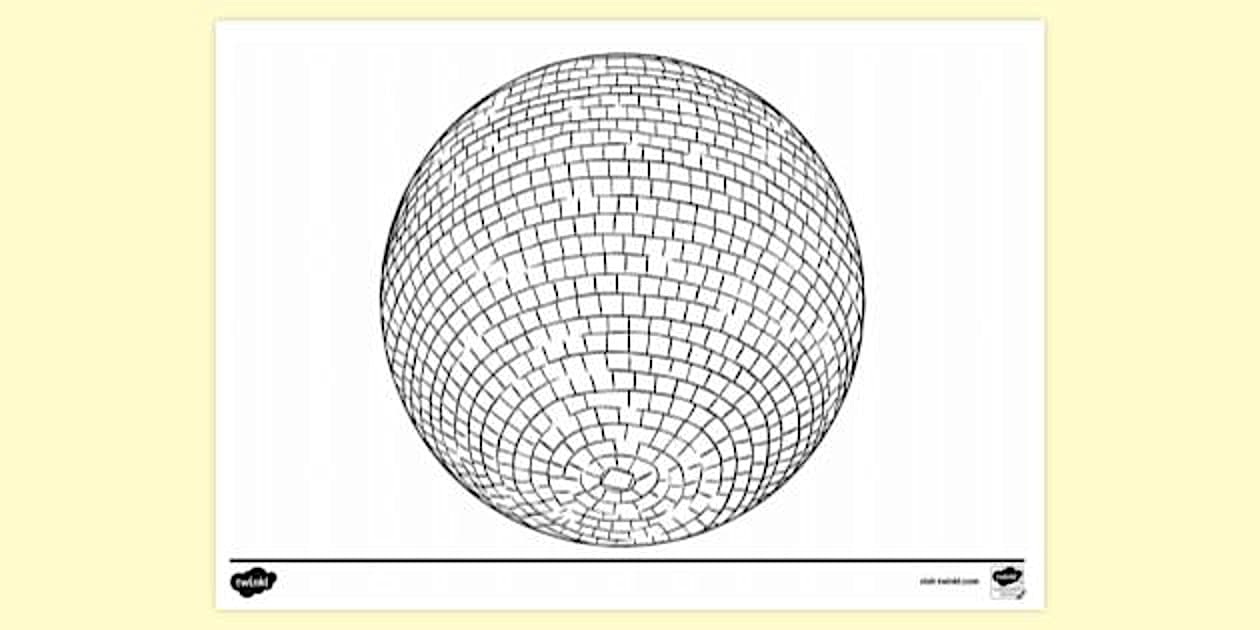 Glitter Ball Colouring Sheet | Colouring Sheets | Twinkl