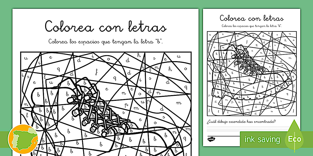 Colorea con letras: La letra B (teacher made) - Twinkl