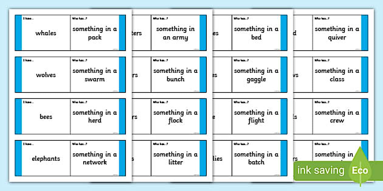 Collective Nouns Loop Cards (12, 15 and 30 part) - Twinkl