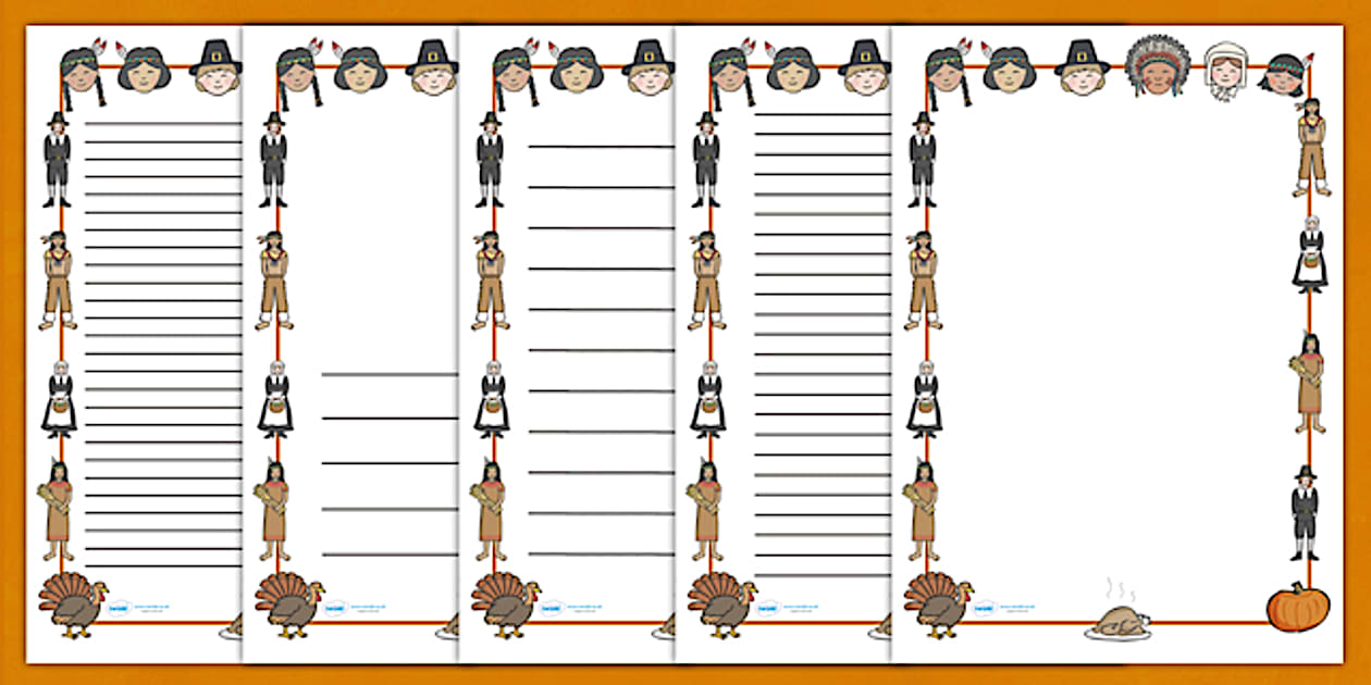 Editable Thanksgiving A4 Page Borders (teacher made)