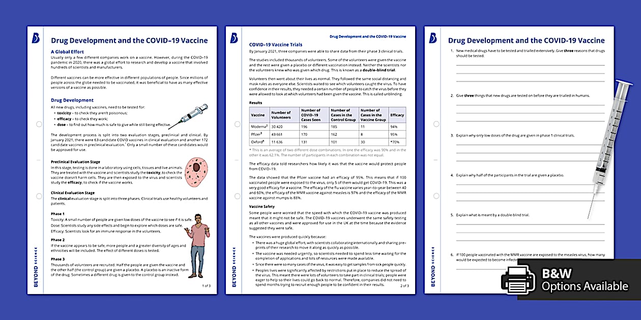 COVID-19 Vaccine Drug Development Reading Comprehension