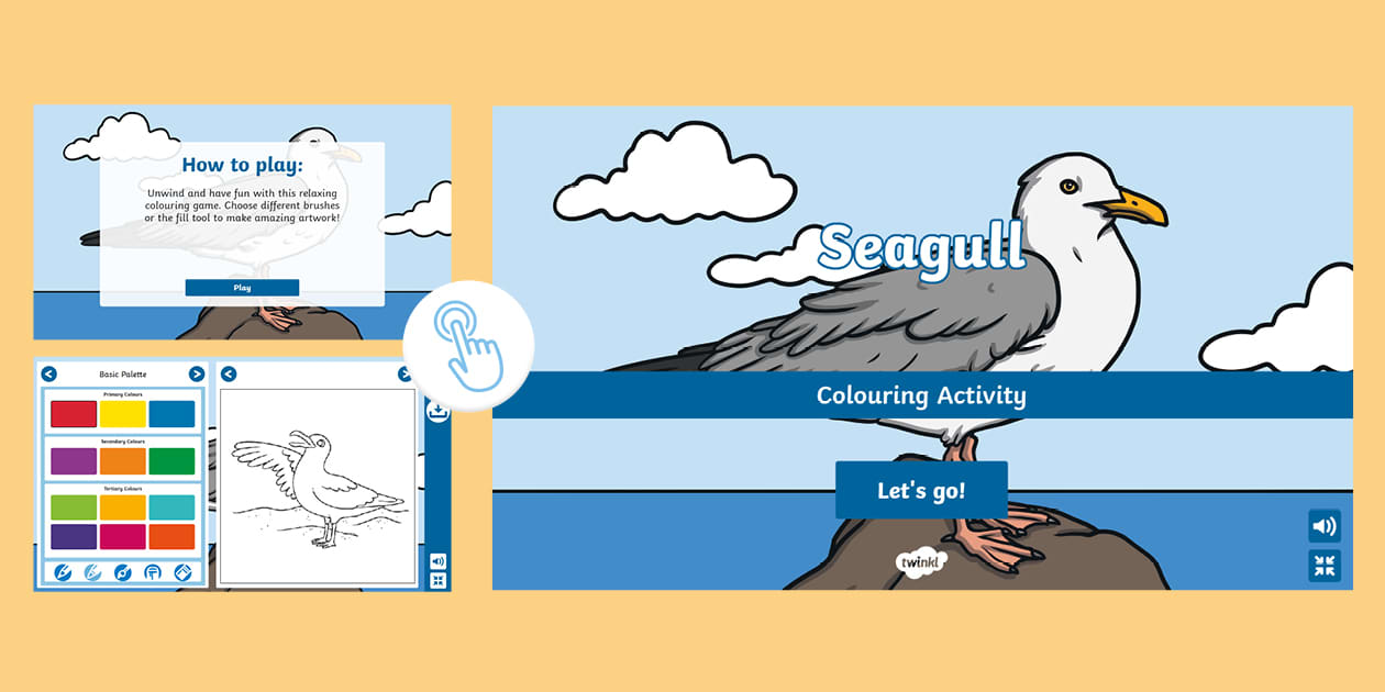 Seagull Interactive Colouring - Twinkl Art (teacher made)