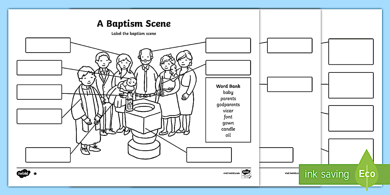 Baptism Labelling Worksheet / Worksheet - Twinkl