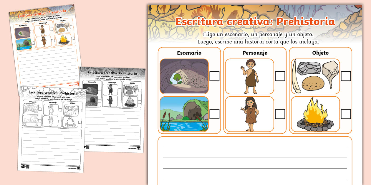 Hoja de actividad: Escritura creativa - Prehistoria