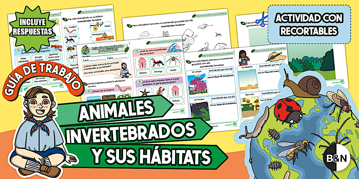 Guía Trabajo | Animales Invertebrados | Ciencias Naturales