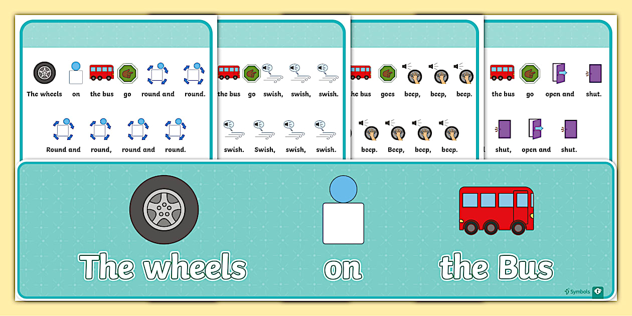 Twinkl Symbols: Wheels On The Bus Nursery Rhyme Poster