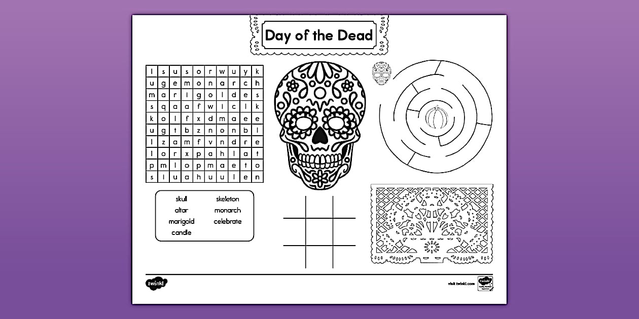 Day of the Dead Worksheet Sheet | Twinkl USA (teacher made)