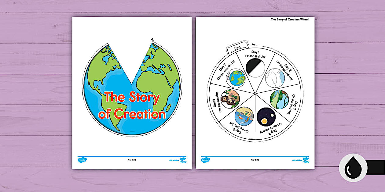 The Christian Story of Creation Story Wheel - Twinkl