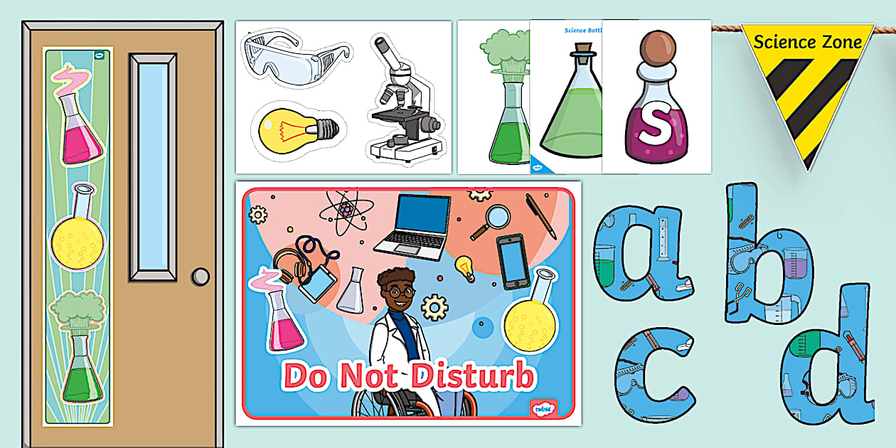 Science Door Decoration Pack (Teacher-Made) - Twinkl