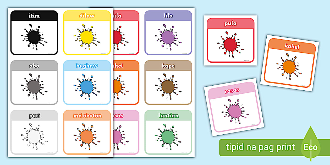 Mga Kulay (Flashcards) | Preschool | Twinkl