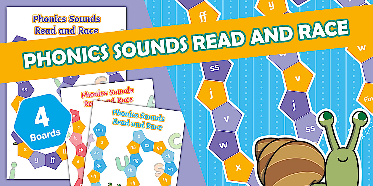 Phonics Phase 2 Sounds Read and Race Game Pack