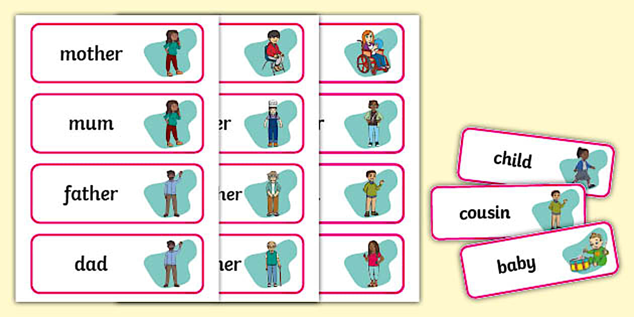My Family Topic Word Cards (Teacher-Made) - Twinkl