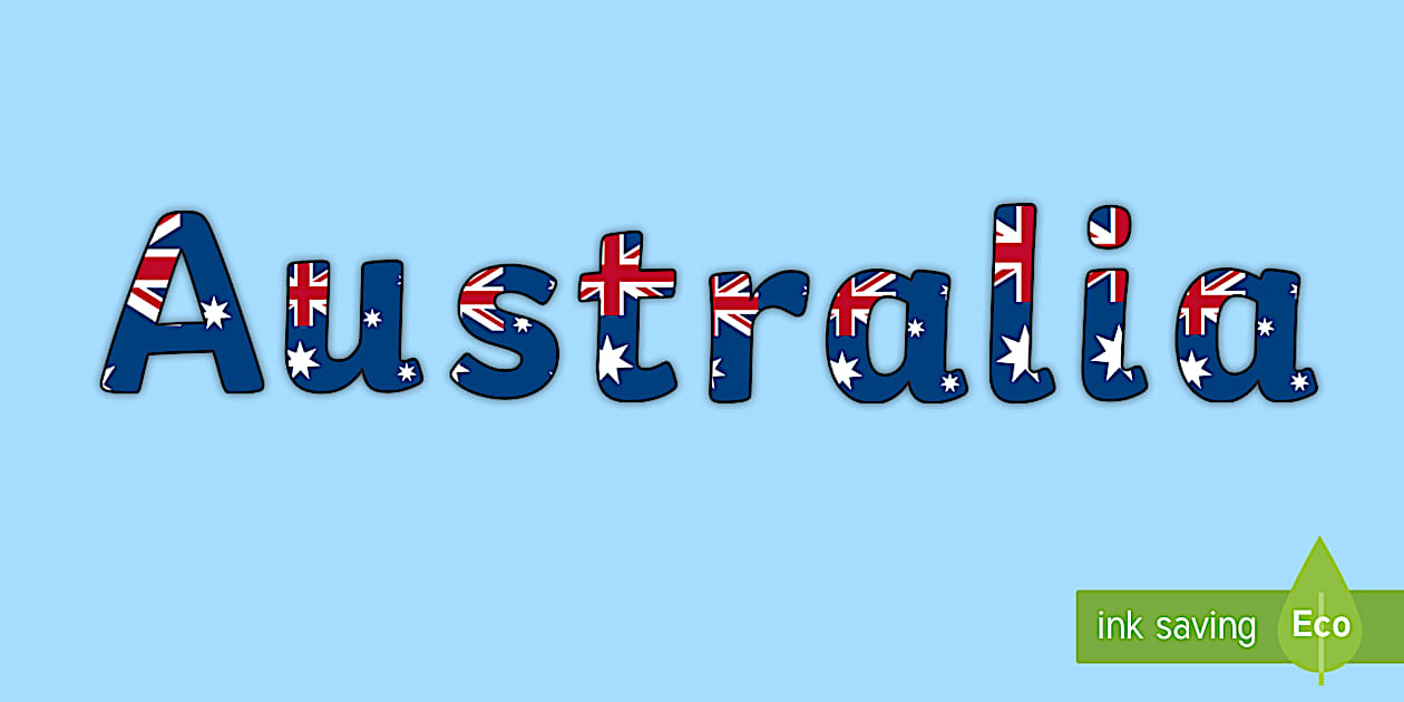 Cursive Australia Flag Themed Title Display Lettering