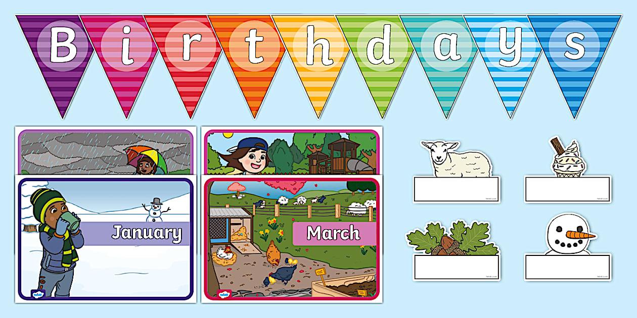 Seasons-Themed Birthdays Display Pack (teacher made)