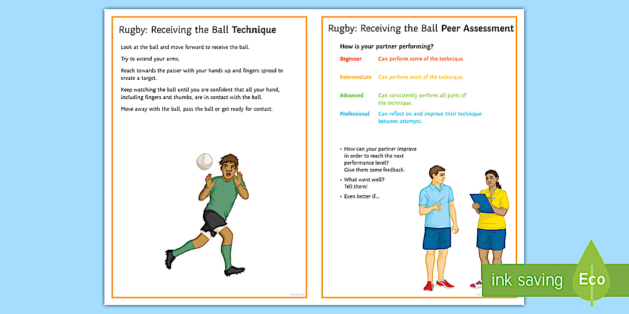 Rugby: Handling - Receiving the Ball Techniques Card