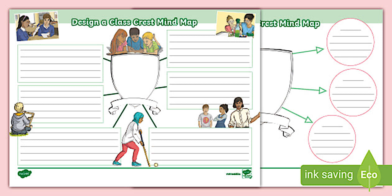Design a Class Crest (Mind Map Activity Sheets) - Twinkl