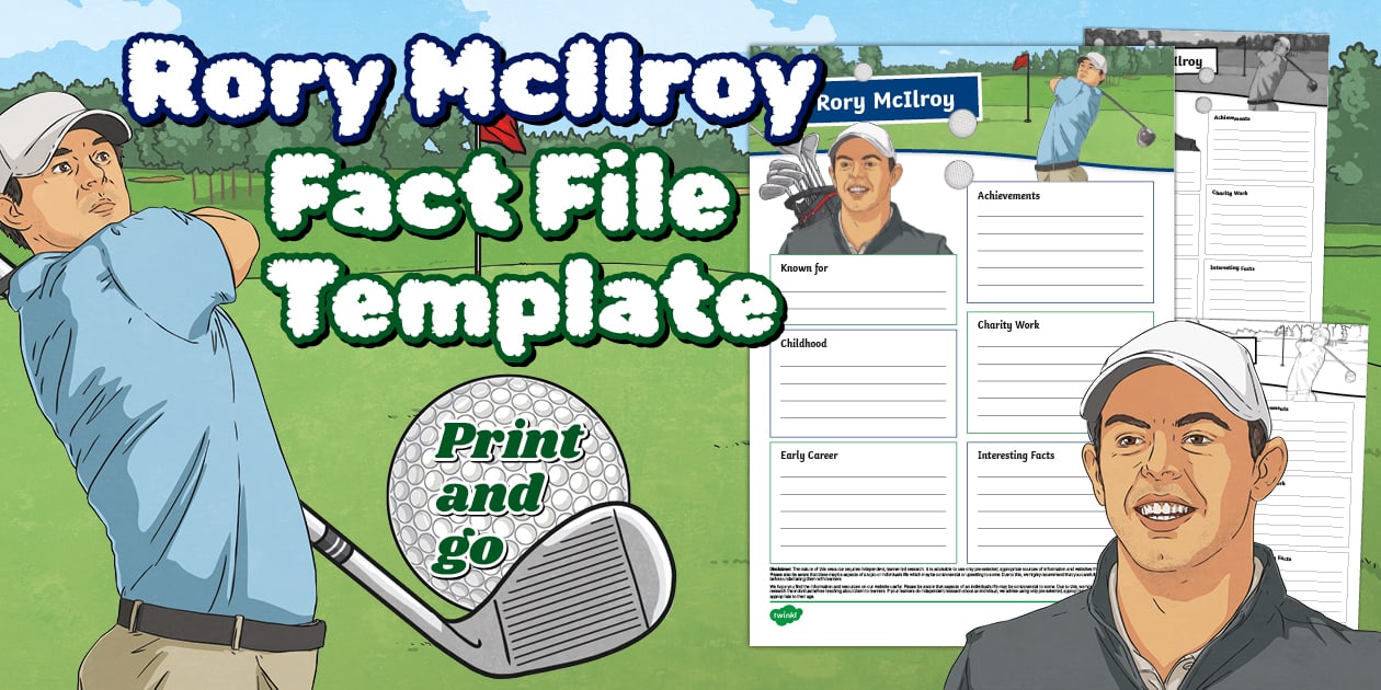 Rory McIlroy Fact File Template - Twinkl