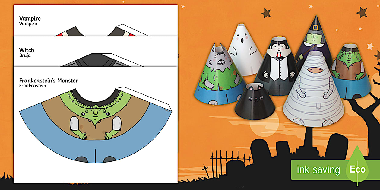Halloween Cone People English/Spanish