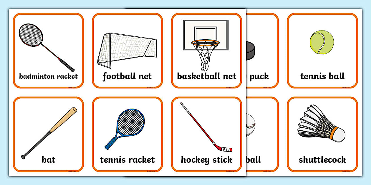 Sports Equipment Matching Cards (Teacher-Made) - Twinkl