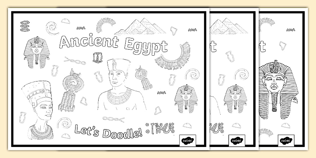 The Ancient Egyptians Doodle Colouring Pages (teacher made)