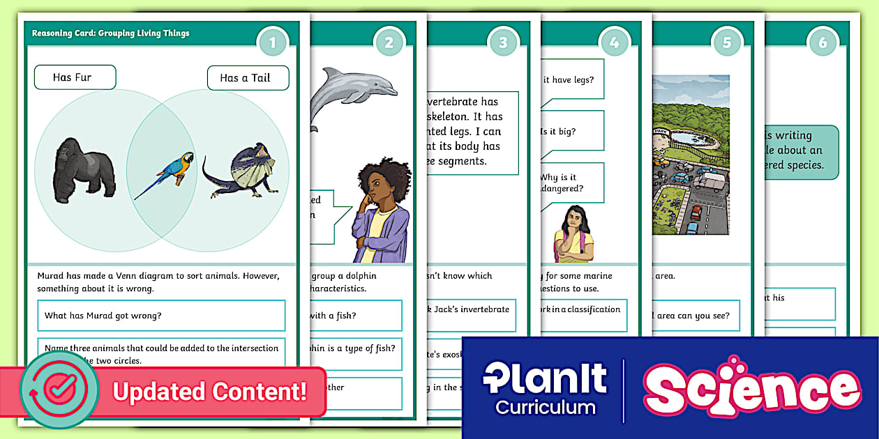 Science: Living Things & their Habitats: Y4 Reasoning Cards