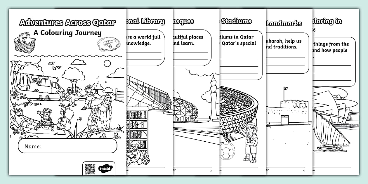 Adventures Across Qatar - A Colouring Journey - Twinkl