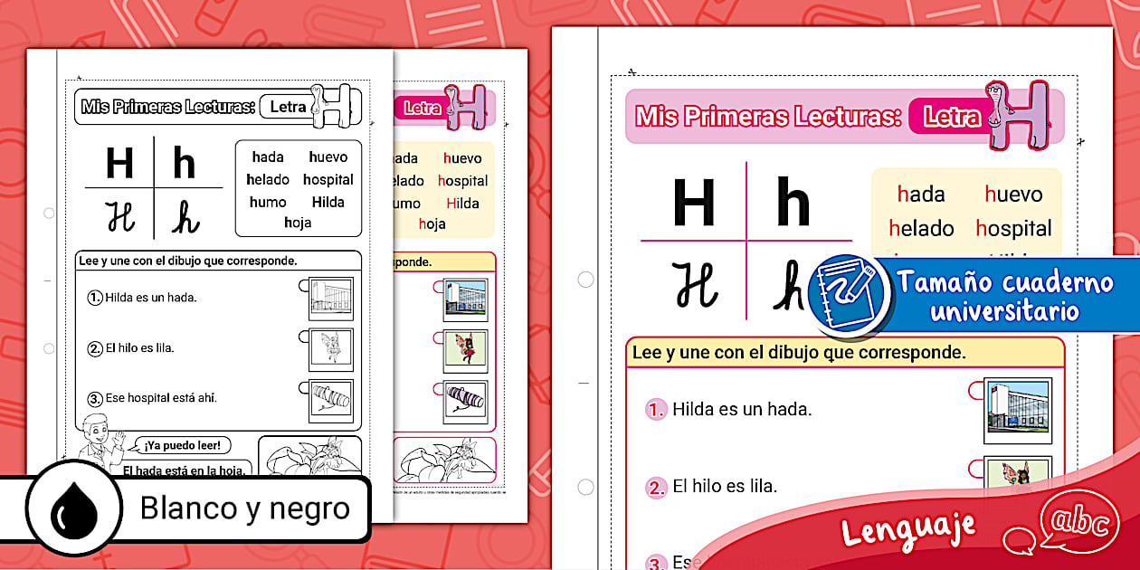 Primeras Lecturas | Lecturas Cortas | Letra H | - Twinkl