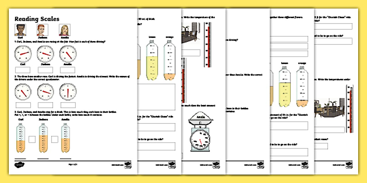 Reading Scales Differentiated Activity - Twinkl