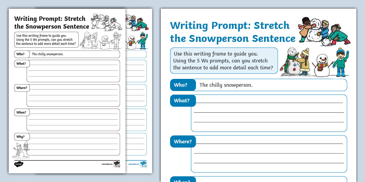 Writing Prompt: Stretch the Snowperson Sentence - Twinkl