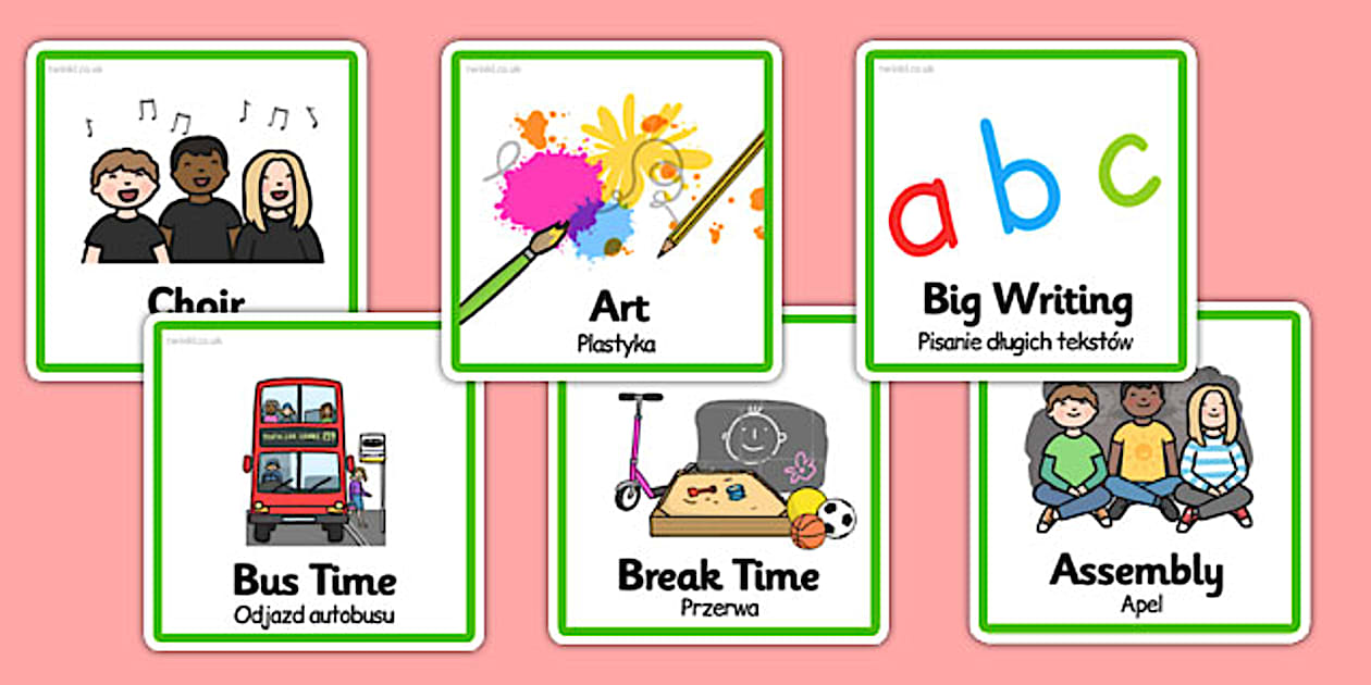 KS2 Visual Timetable Polish Translation - Twinkl