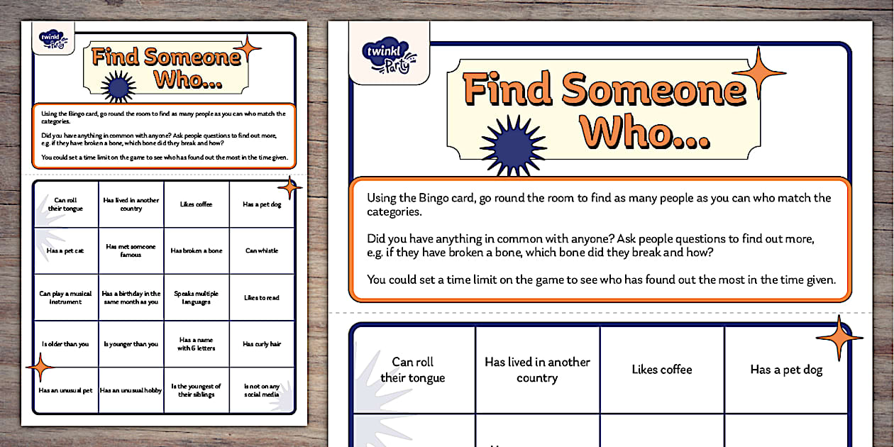 Find Someone Who... Game | Twinkl Party - Twinkl