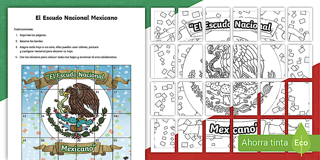 Arte colaborativo: El Escudo Nacional Mexicano - Twinkl